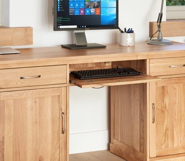 Mobel Solid Oak Large Hidden Office Twin Pedestal Desk COR06D ... Mobel Solid Oak Large Hidden Office Twin Pedestal Desk COR06D ...